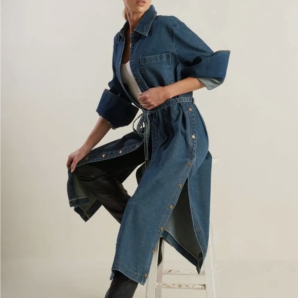 Dresses | Snap Botton Denim Dress | Poshmark